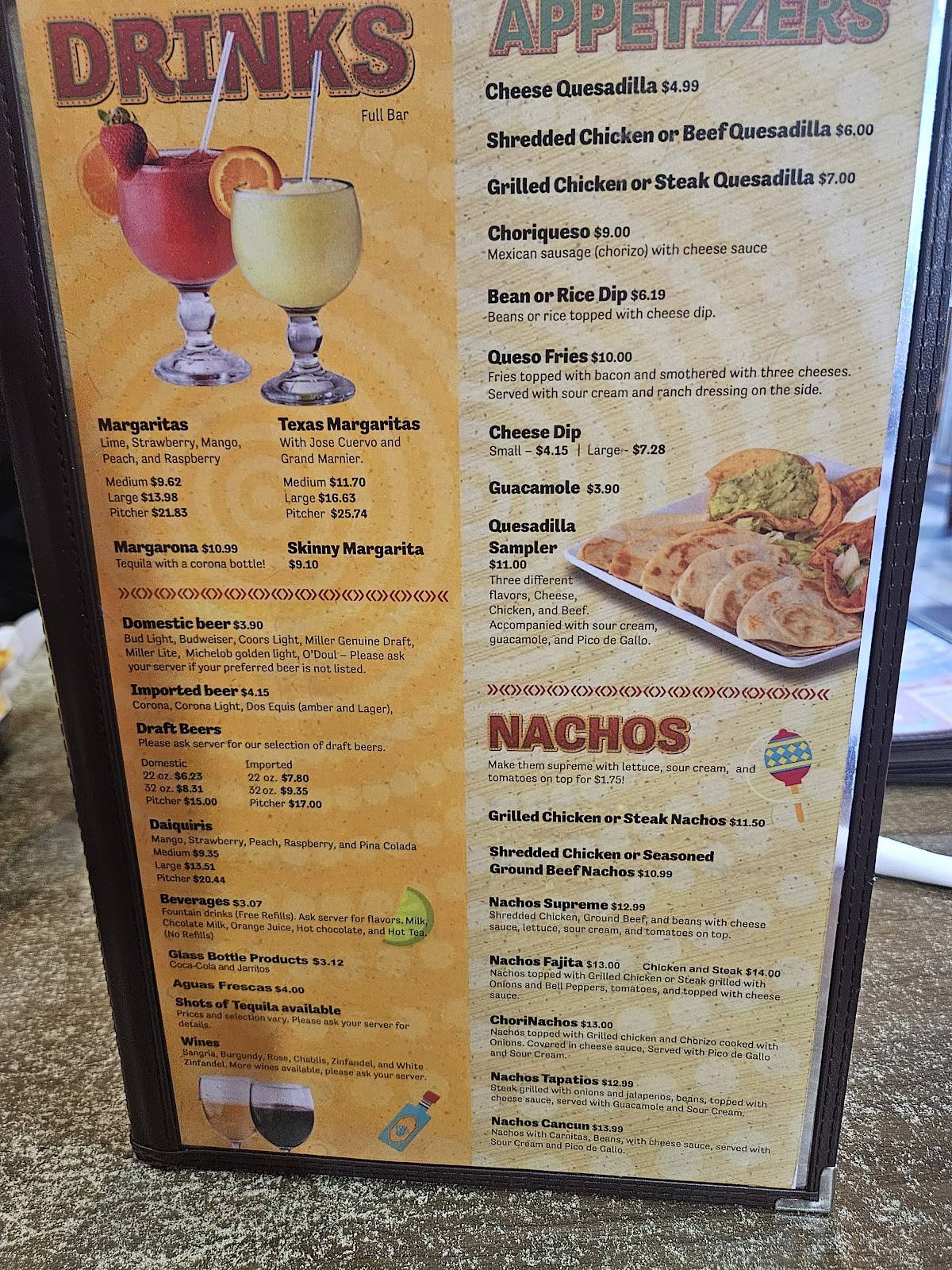 Menu at Fiesta Brava restaurant, Fergus Falls