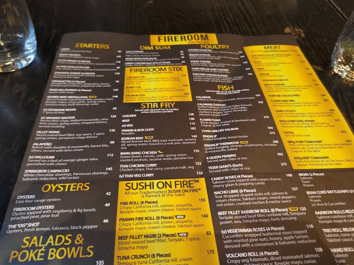 Menu at Fireroom Bedfordview restaurant, Johannesburg, Village View ...