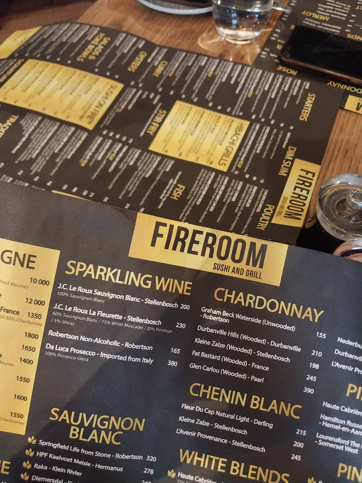 Menu at Fireroom Bedfordview restaurant, Johannesburg, Village View ...