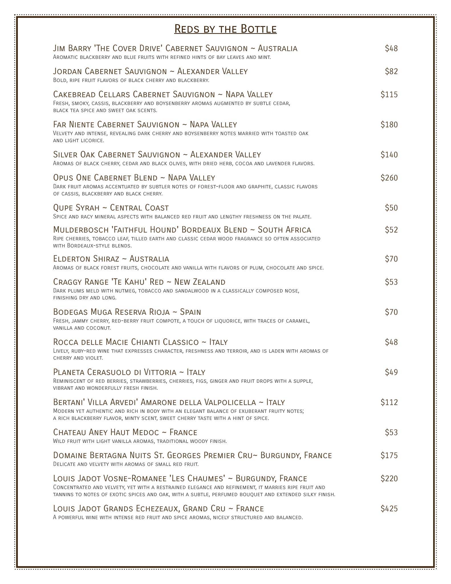 Menu at Fireside Grille steakhouse, Wichita