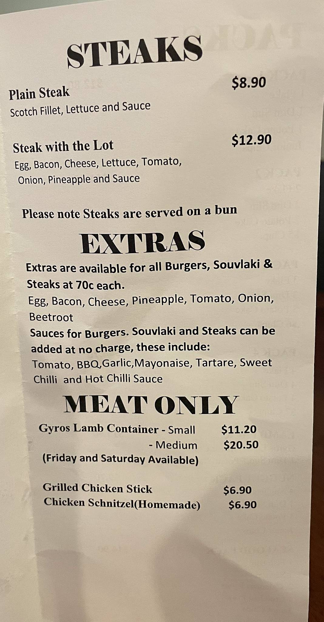 Menu at Fish Palace Mount Evelyn fast food, Mount Evelyn