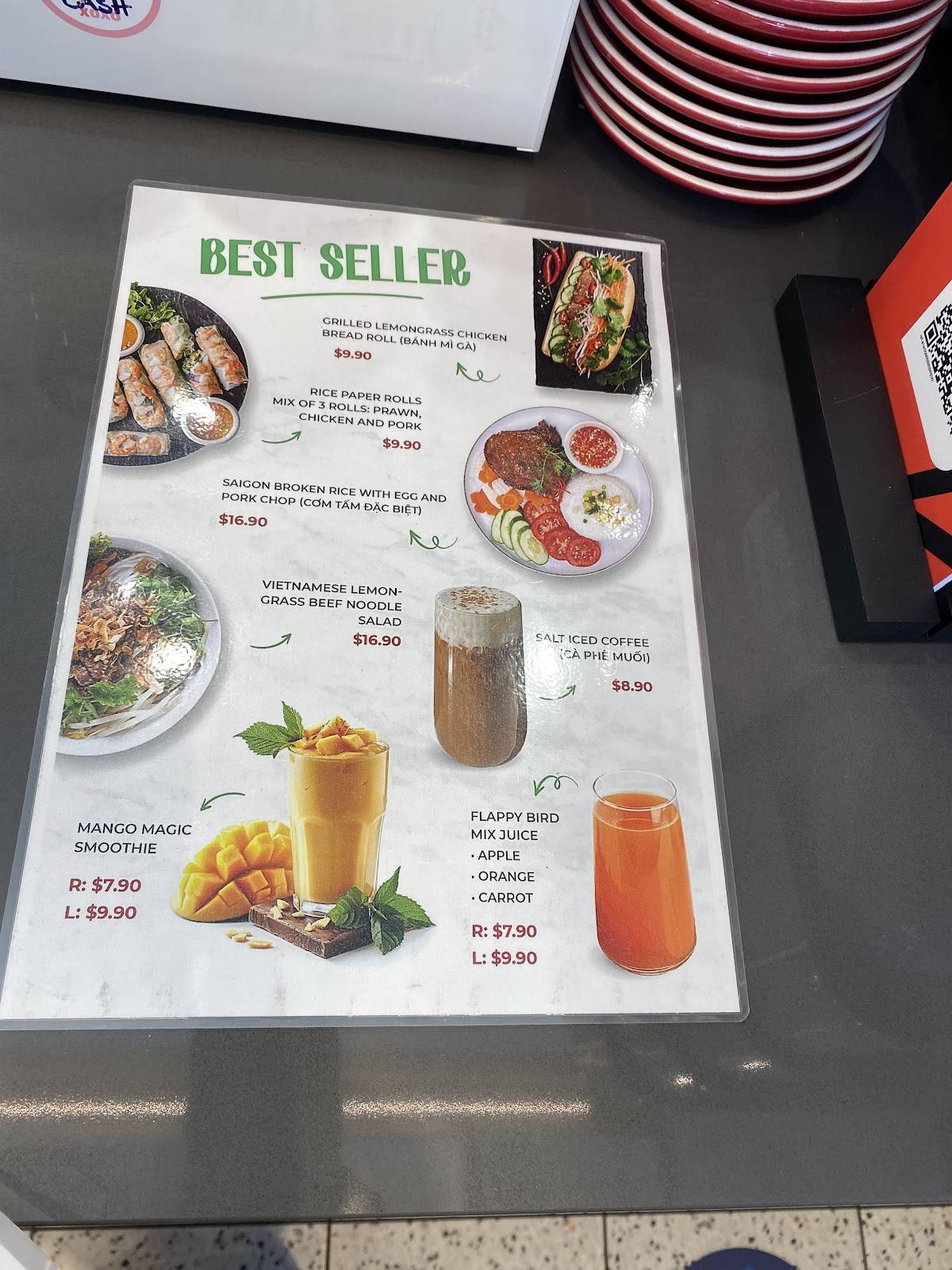 Menu at Flappy Bird cafe, Chippendale