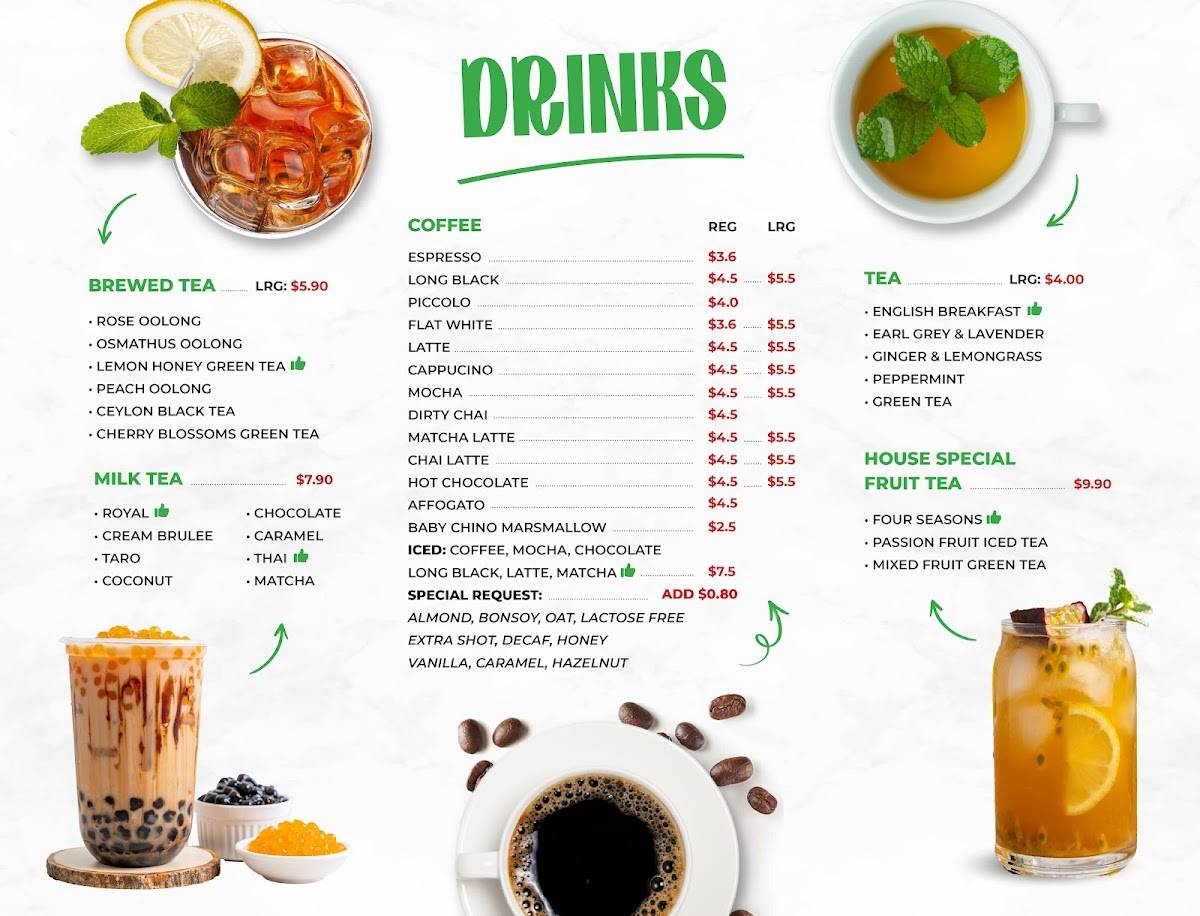 Menu at Flappy Bird cafe, Chippendale
