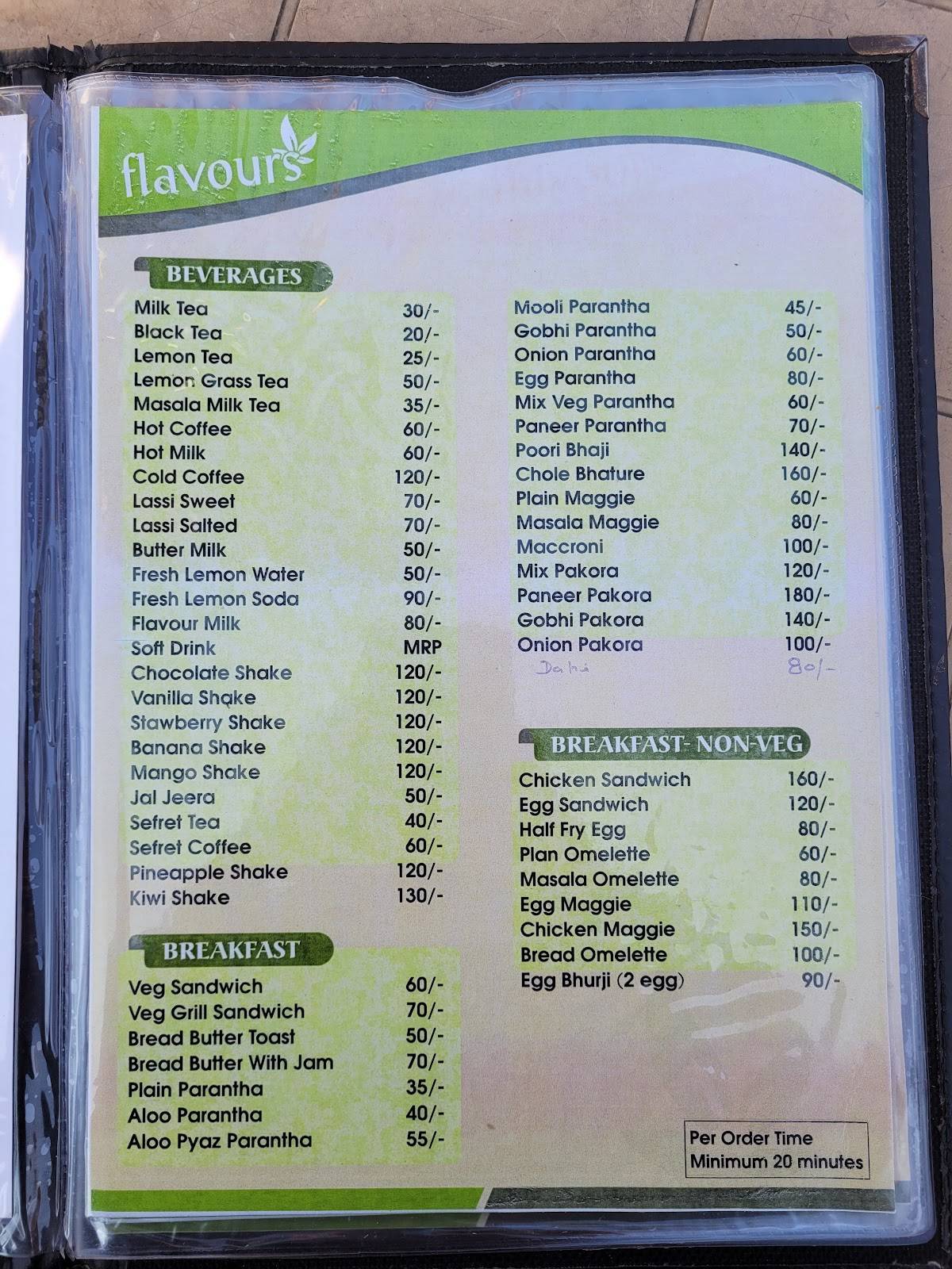 Menu at Flavours Family Restaurant & Resort, Dugadda (uttarakhand), India