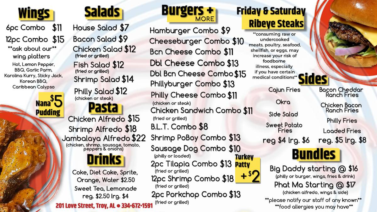 Menu at Flo's Kitchen restaurant, Troy