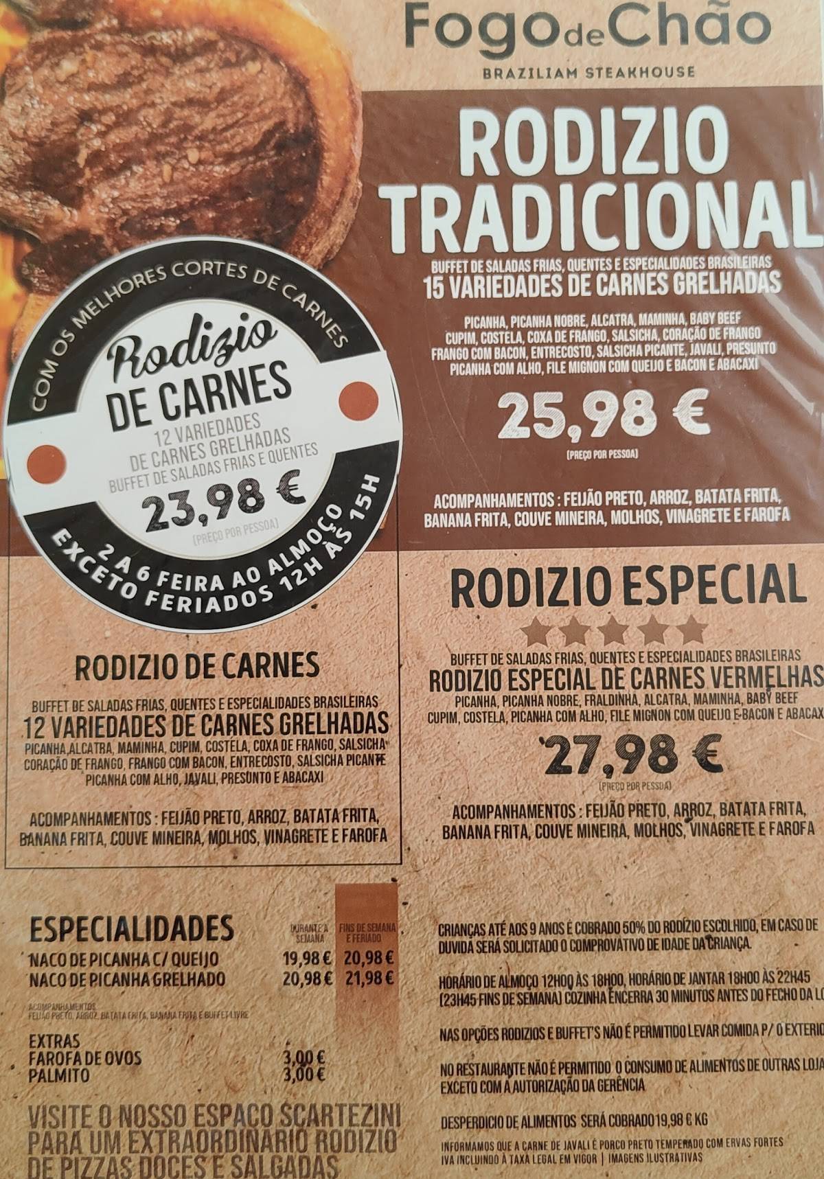 Menu em Fogo de Chão (Ubbo) restaurante, Amadora, Av. José Garcês