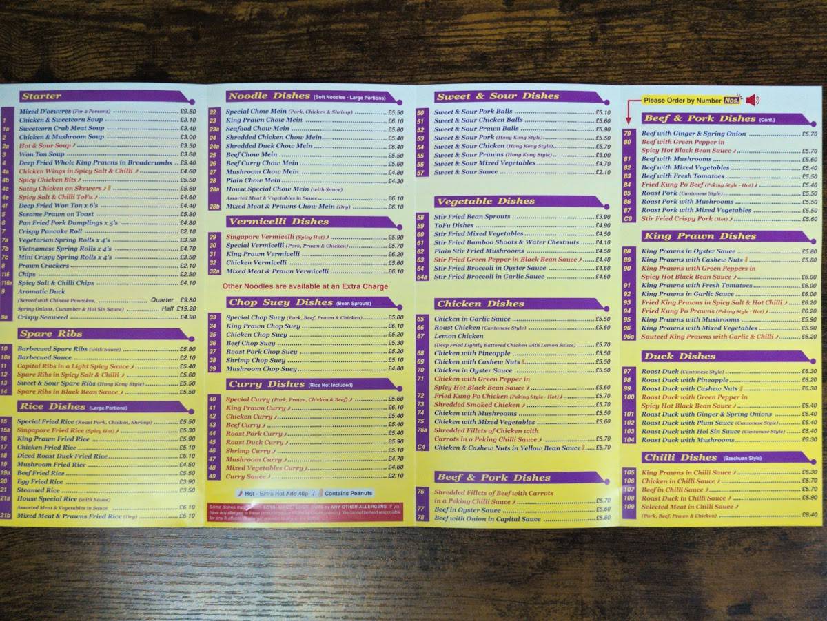 Menu at Food Angels fast food, London, 4B