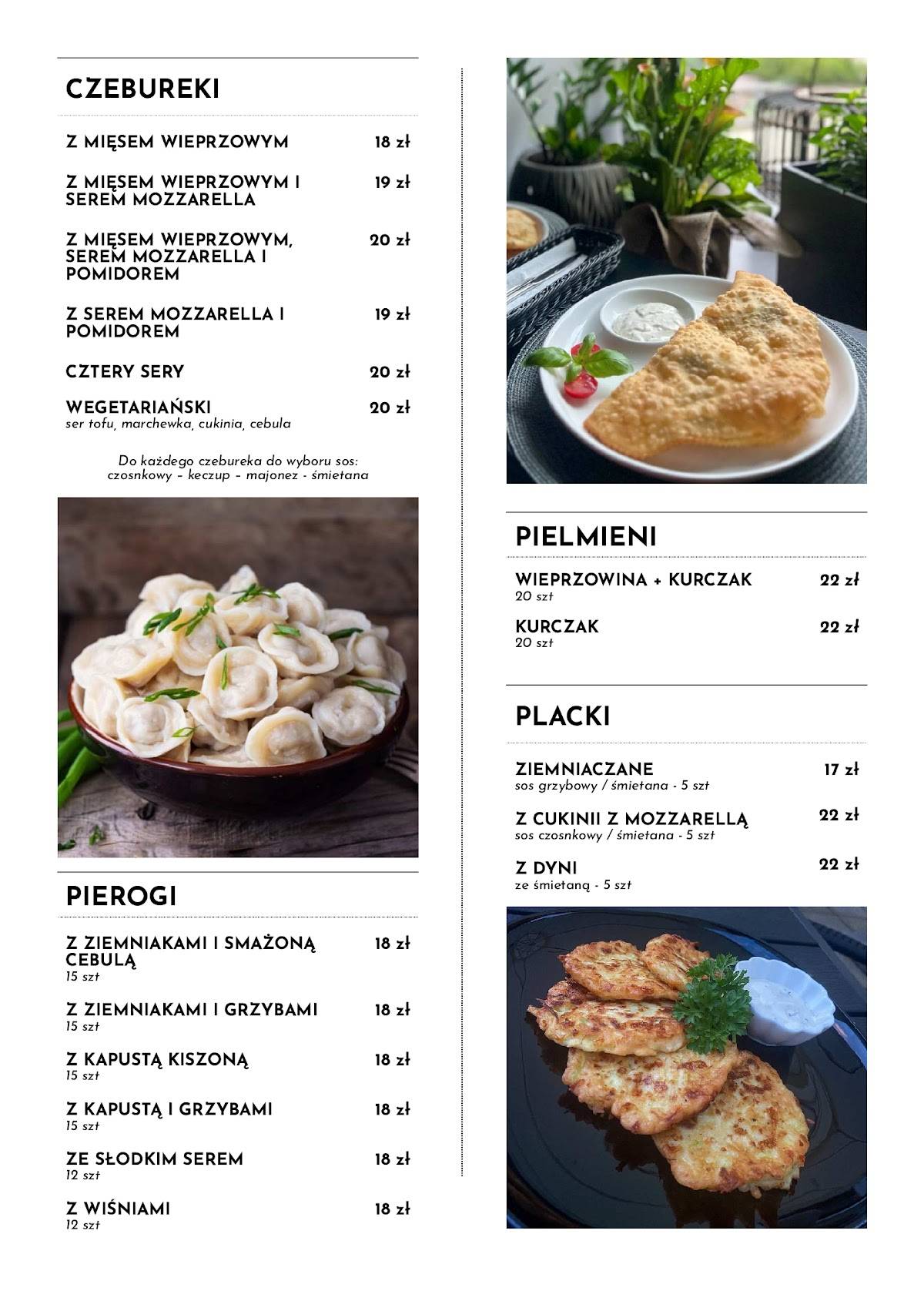 Menu at Food House restaurant, Tarnow