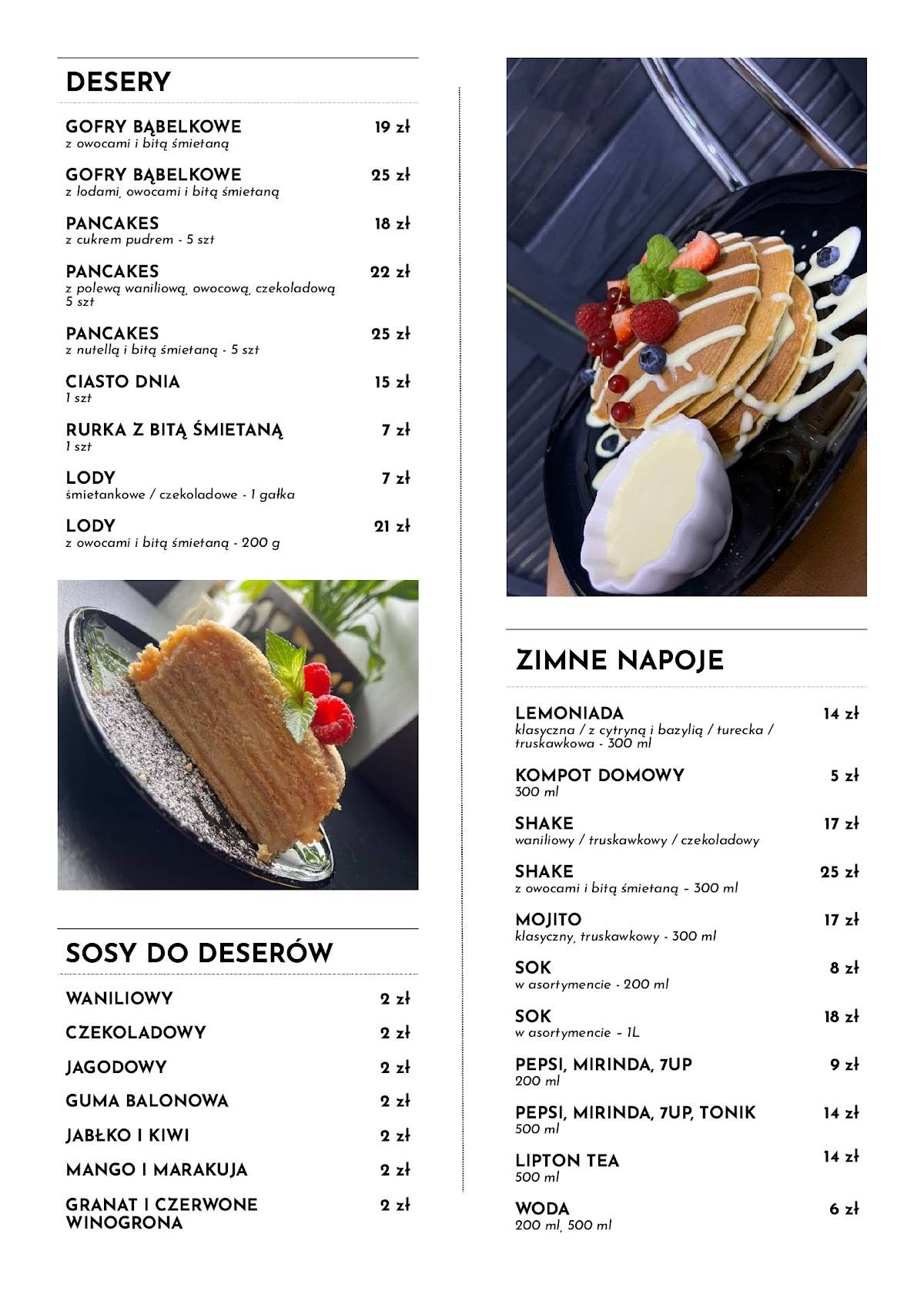 Menu at Food House restaurant, Tarnow