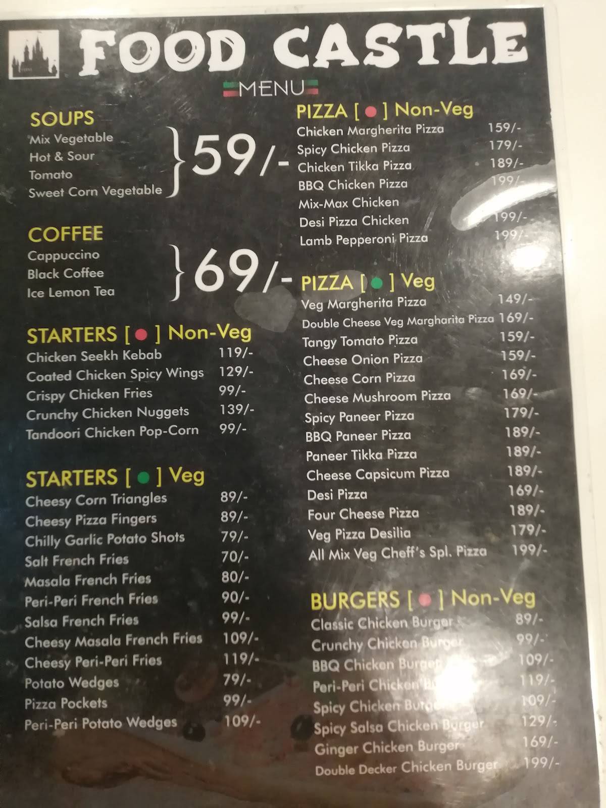 Menu at Food castle, Sirpur-Kaghaznagar, 9F3F+RJX