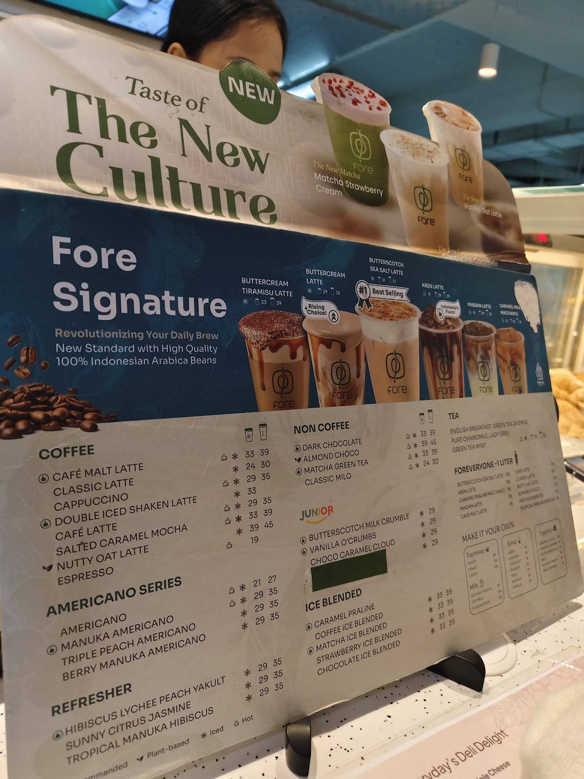Carta del café Fore Coffee - Plaza Parahyangan, Bandung