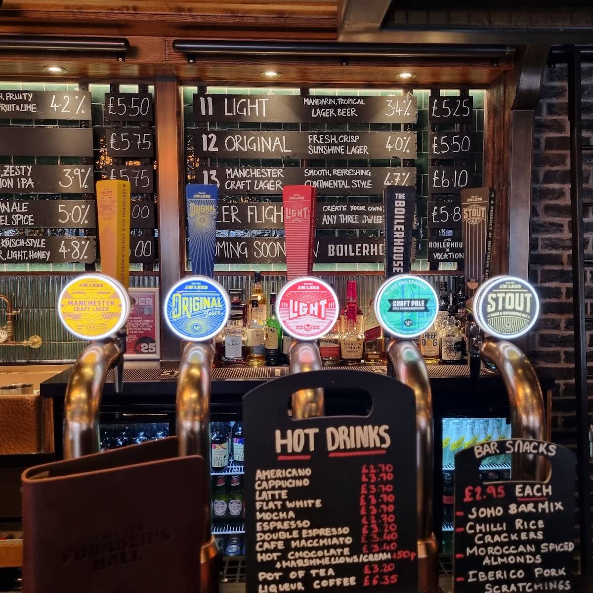 Menu at Founder's Hall pub & bar, Manchester