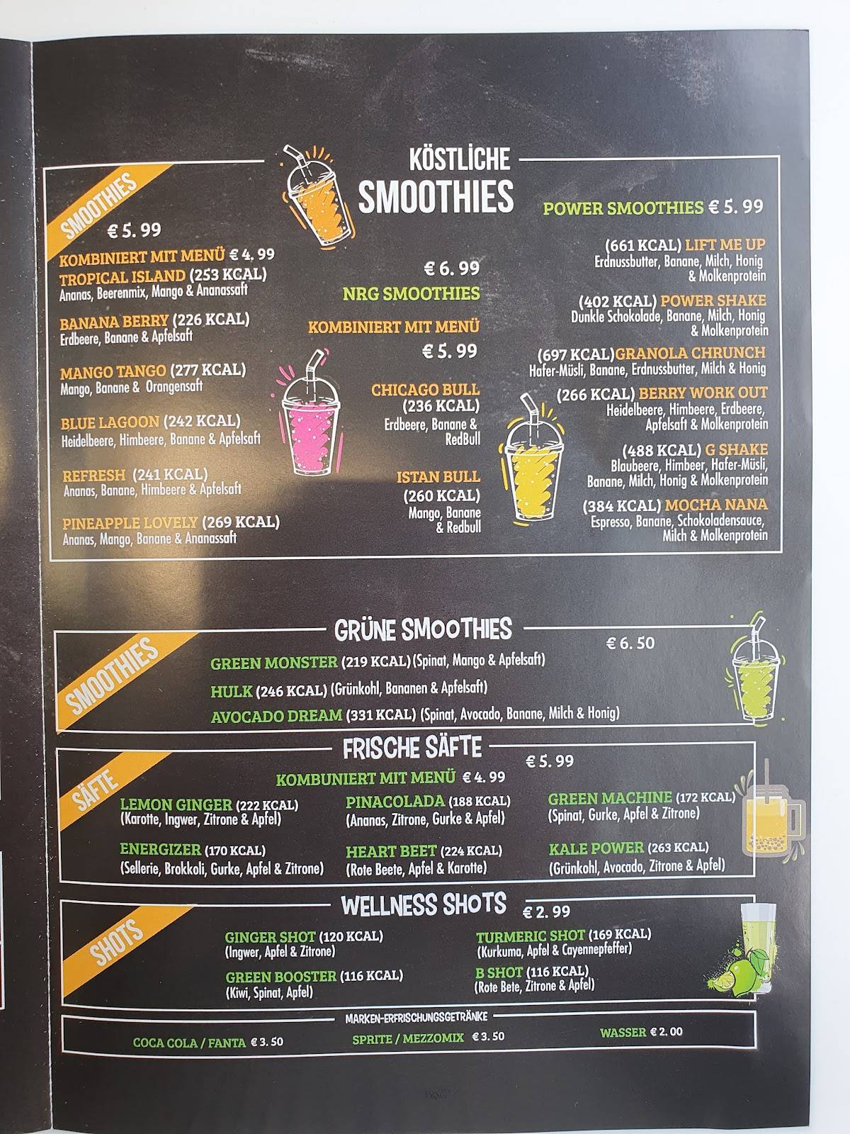 Menu at BUN-D restaurant, Frankfurt