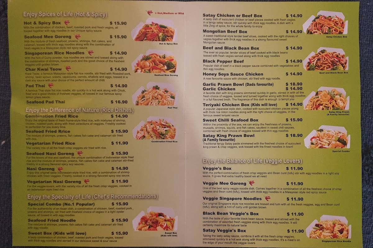 Menu at Fresh Box restaurant, Beechboro