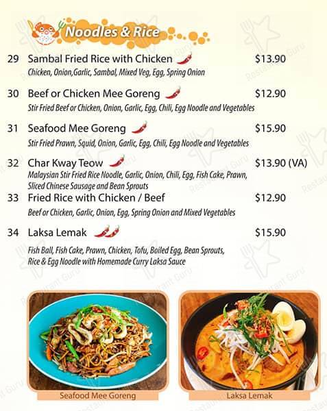 Menu at Fugu 8 Asian Cafe, West Leederville
