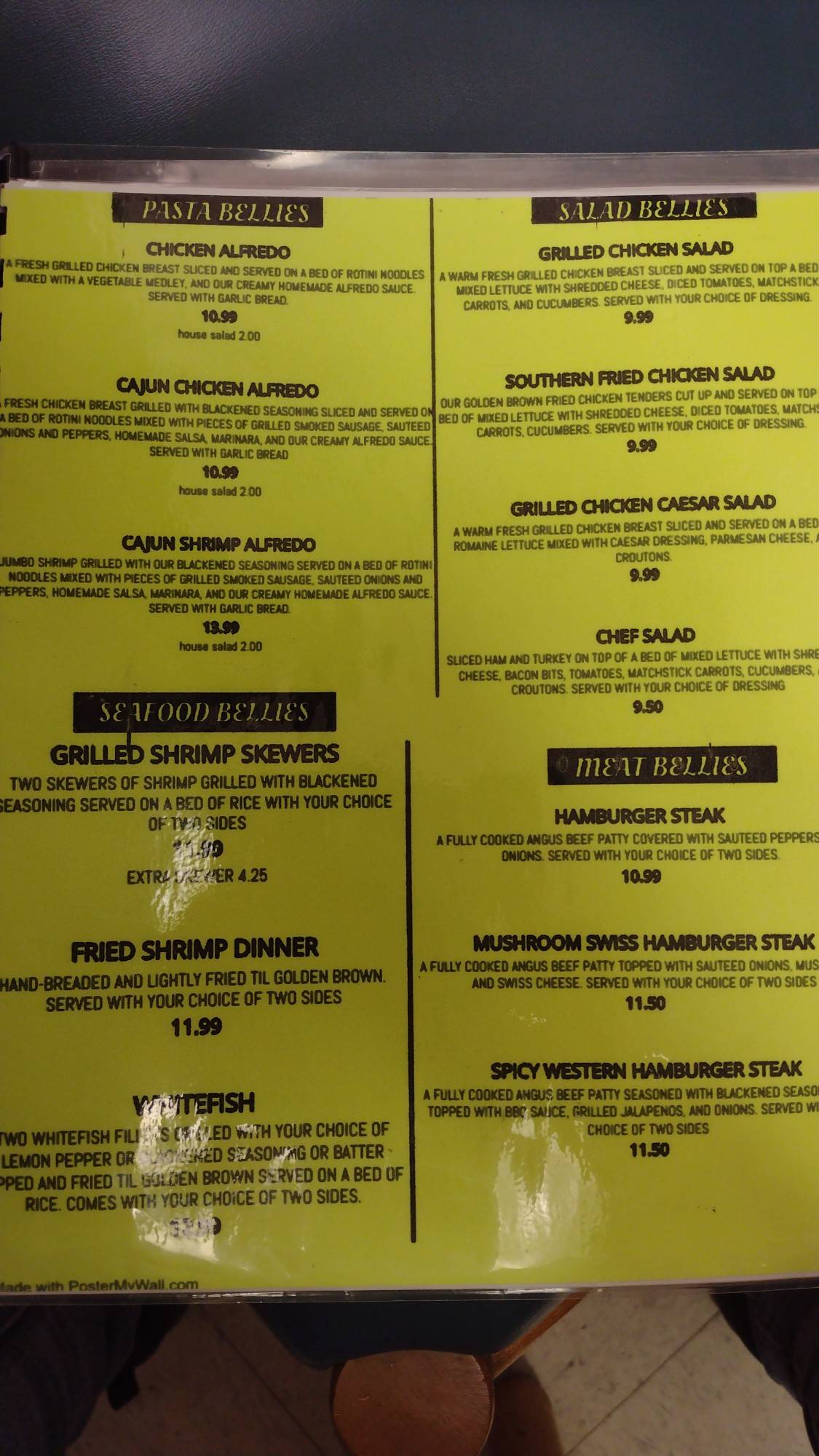 Menu at Full Belly Restaurant, Kingsport