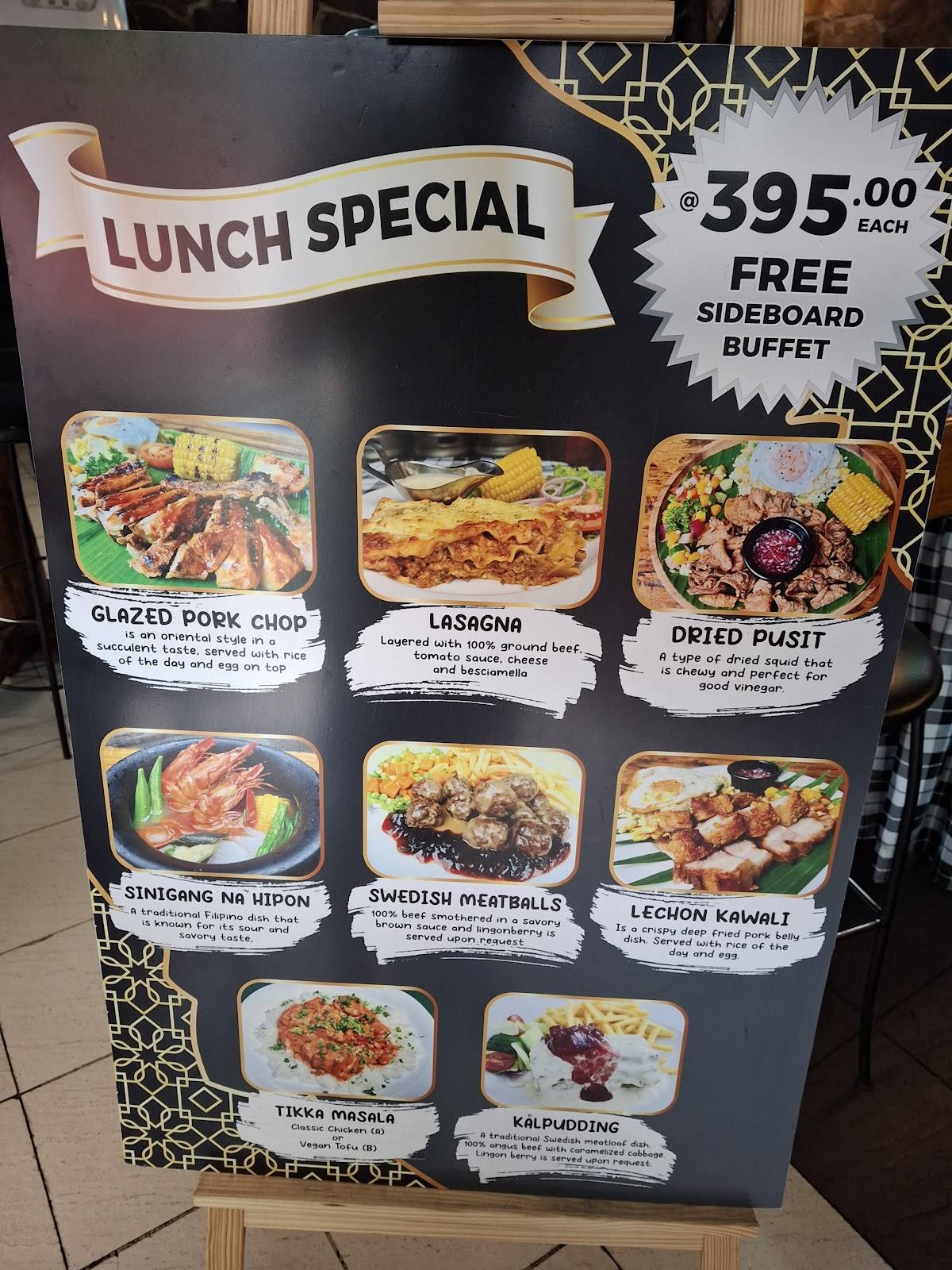 Menu at G-Point Smörgåsbord & Bar, Manila