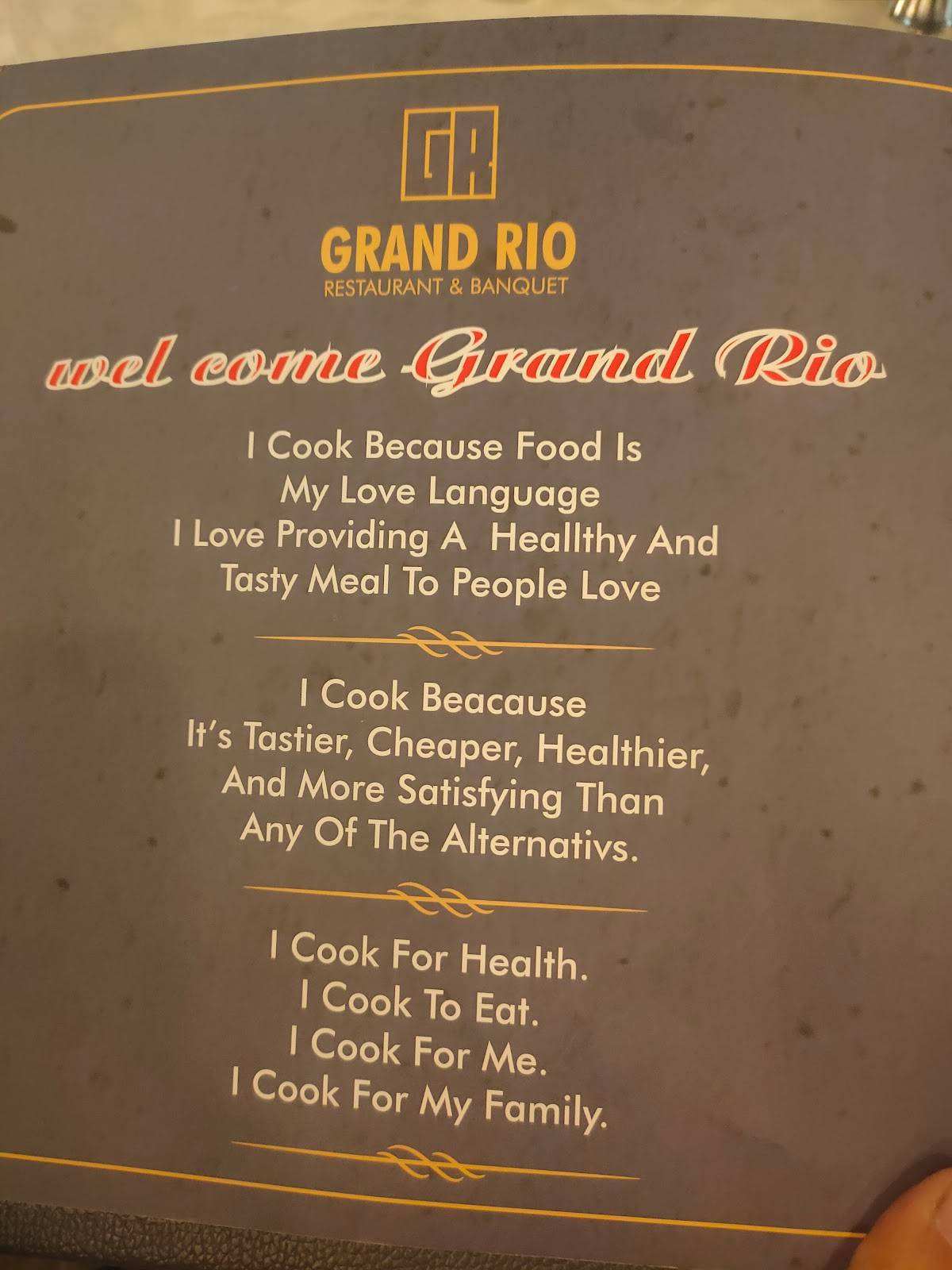 Menu at GRAND RIO RESTAURANT & BANQUET, Ahmedabad