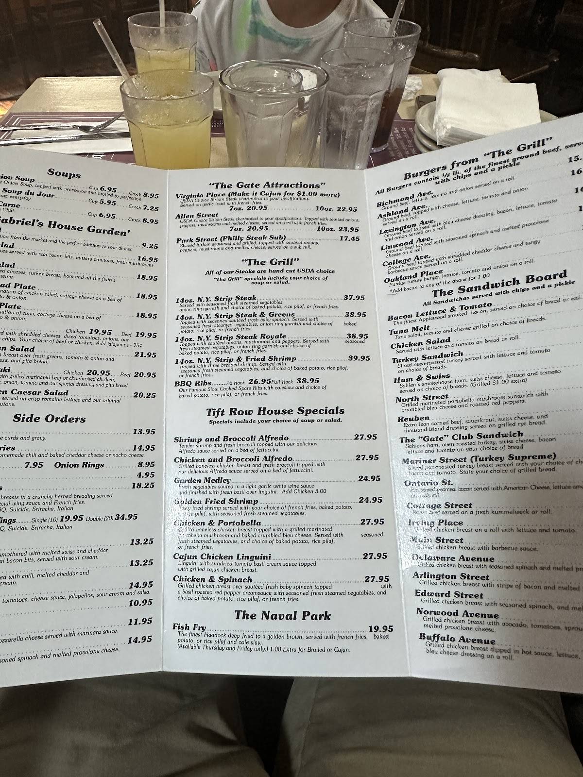 Menu at Gabriel's Gate pub & bar, Buffalo