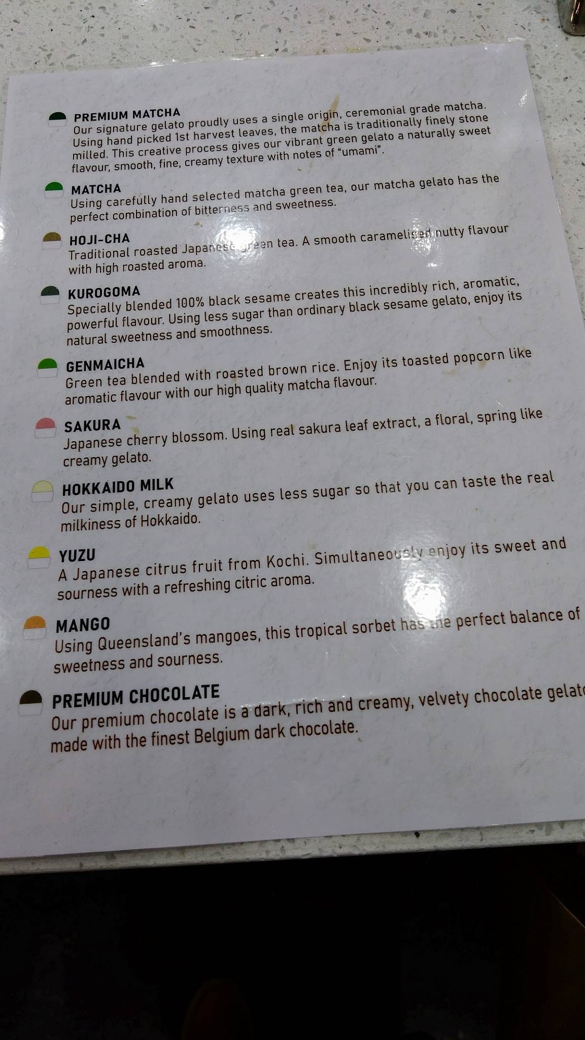 Menu at Gacha Cafe - George St, Sydney