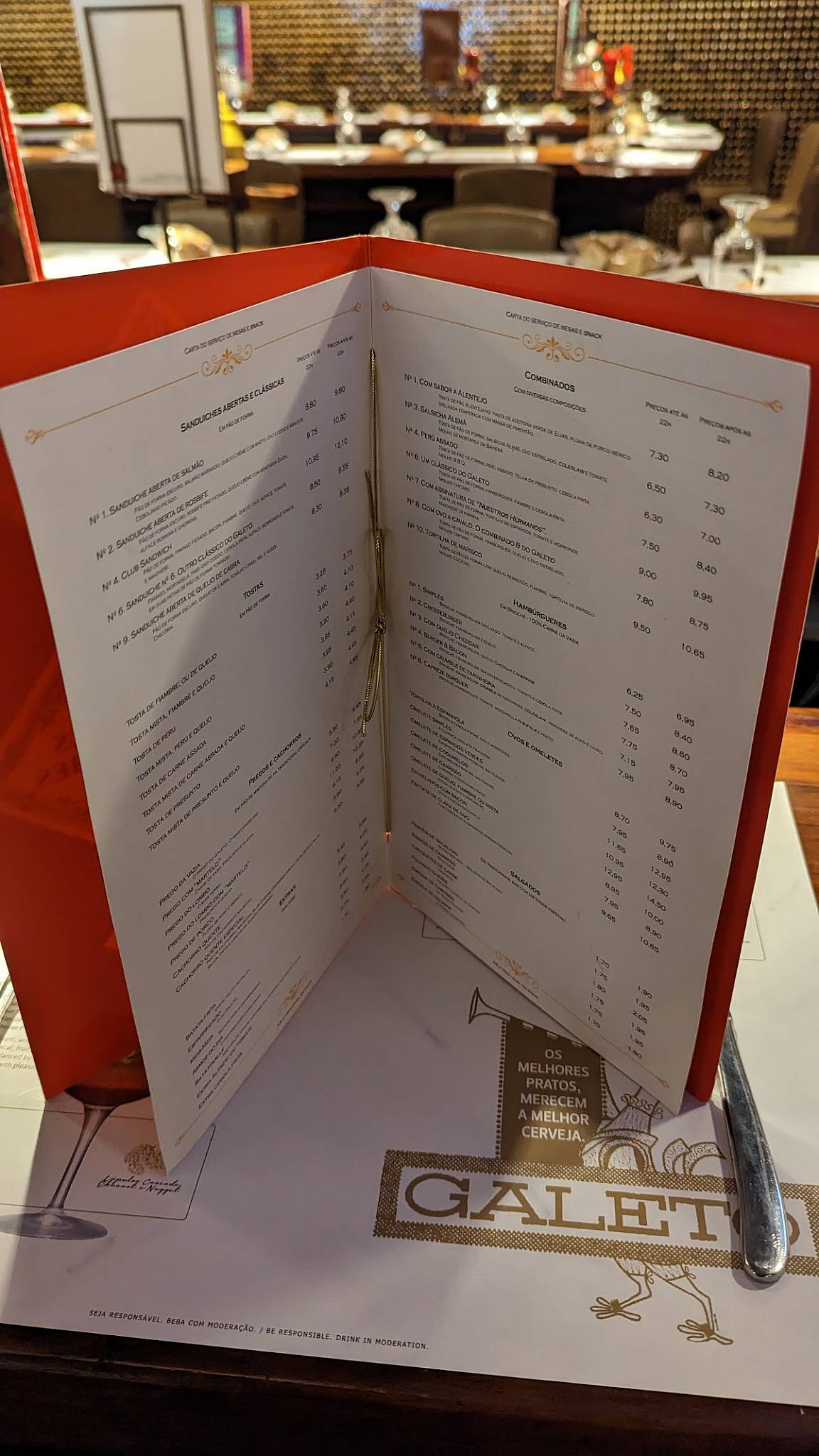 Menu em Galeto restaurante, Lisboa