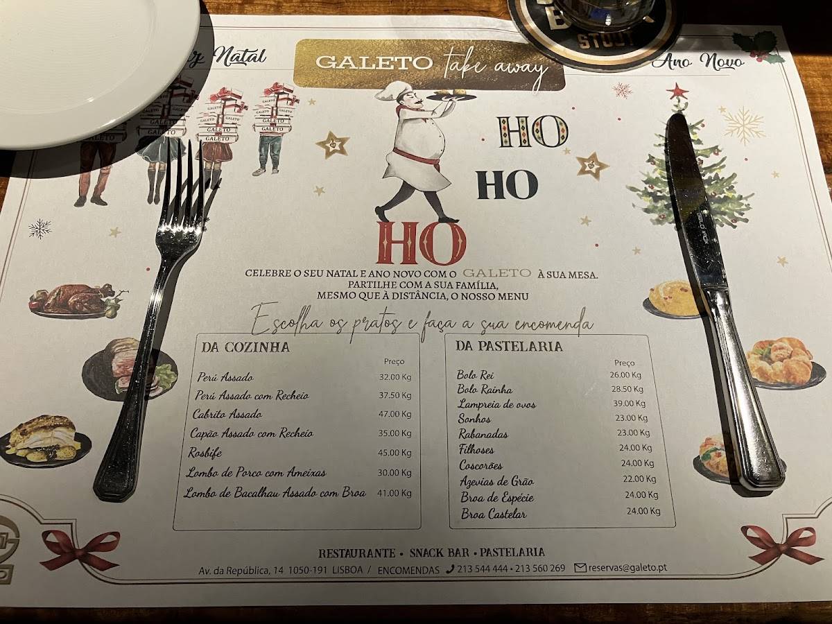 Menu em Galeto restaurante, Lisboa