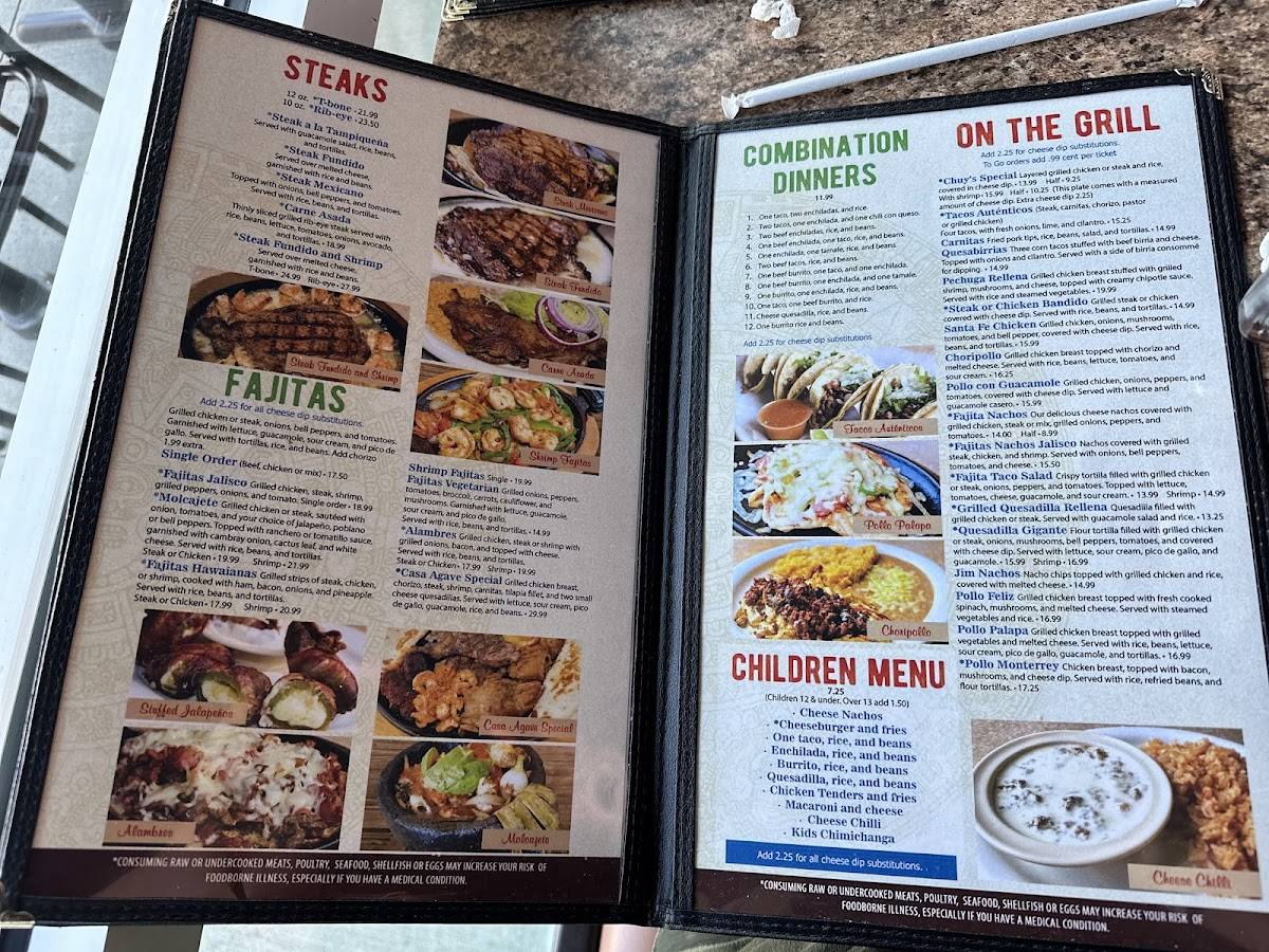 Menu at Casa Agave restaurant, Gallatin