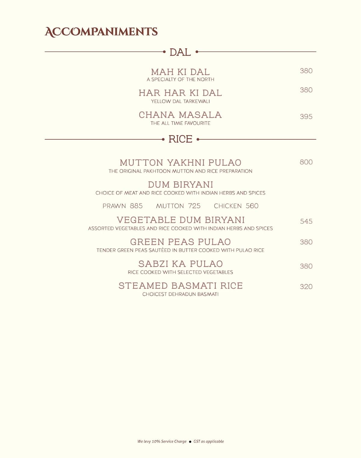 Menu at Gallops Restaurant, Mumbai, Inside Mahalaxmi Racecourse