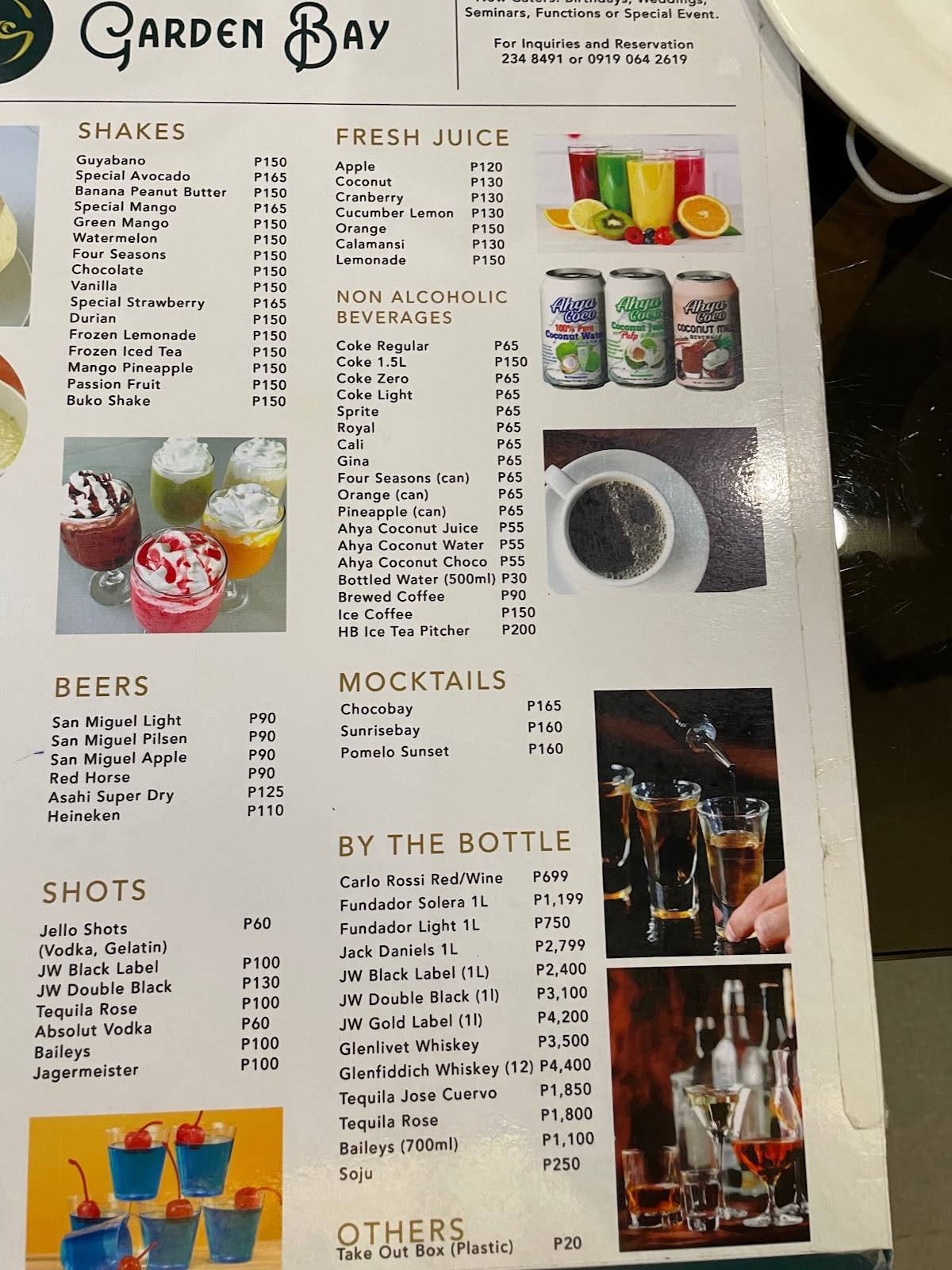 Menu at Garden Bay Restaurant & Resort, Davao City