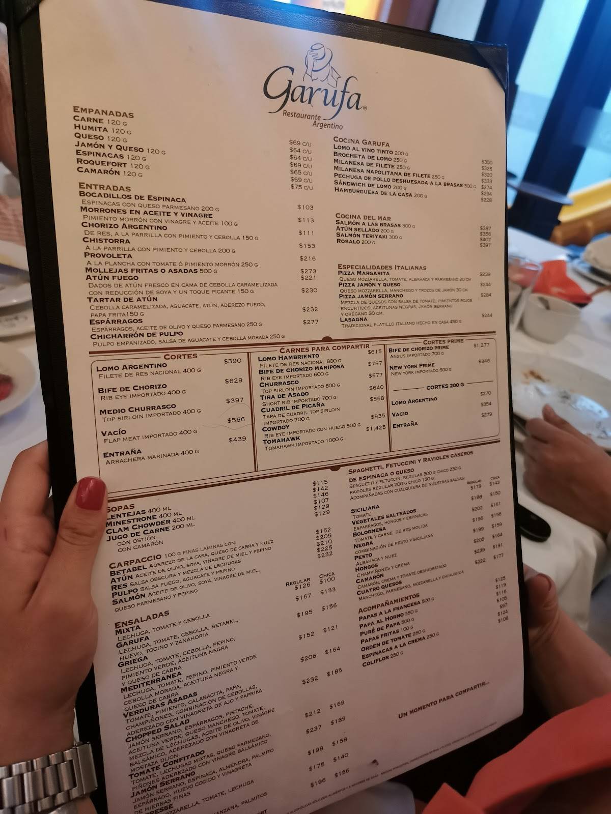 Carta del restaurante Garufa Aguascalientes Norte, Aguascalientes, Av ...