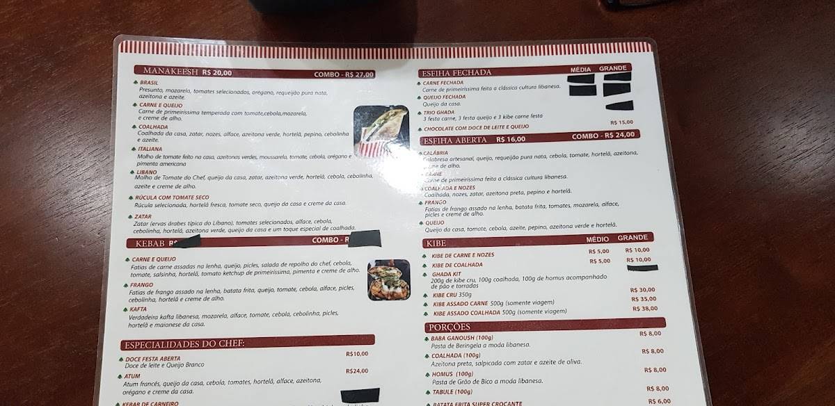Menu em Ghada Arabic Food Londrina restaurante, Londrina, R. Maranhão