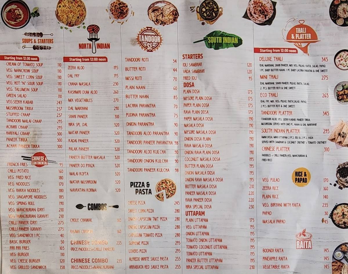 Menu at Hira Sweets, Ghaziabad, 118 Ground floor