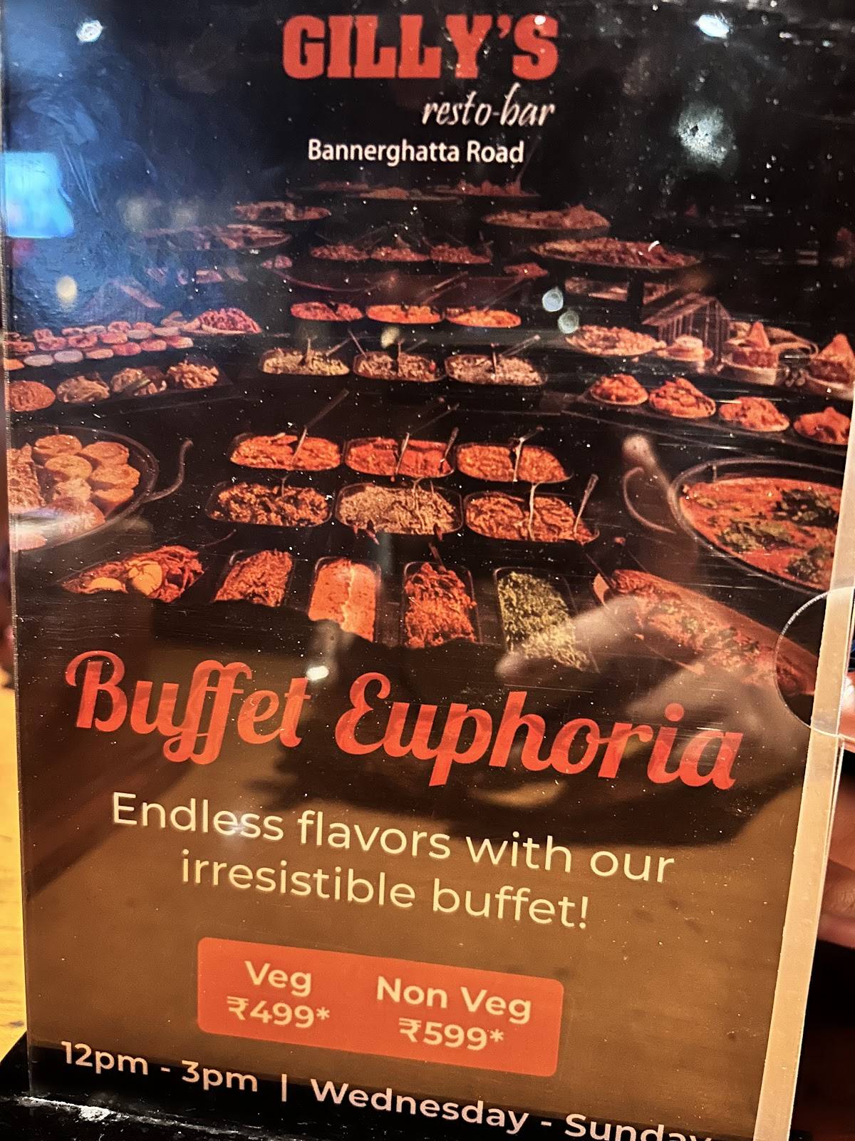 Menu at Gilly's - Bannerghatta Road, Bengaluru, 4 Bilekahalli Main Road