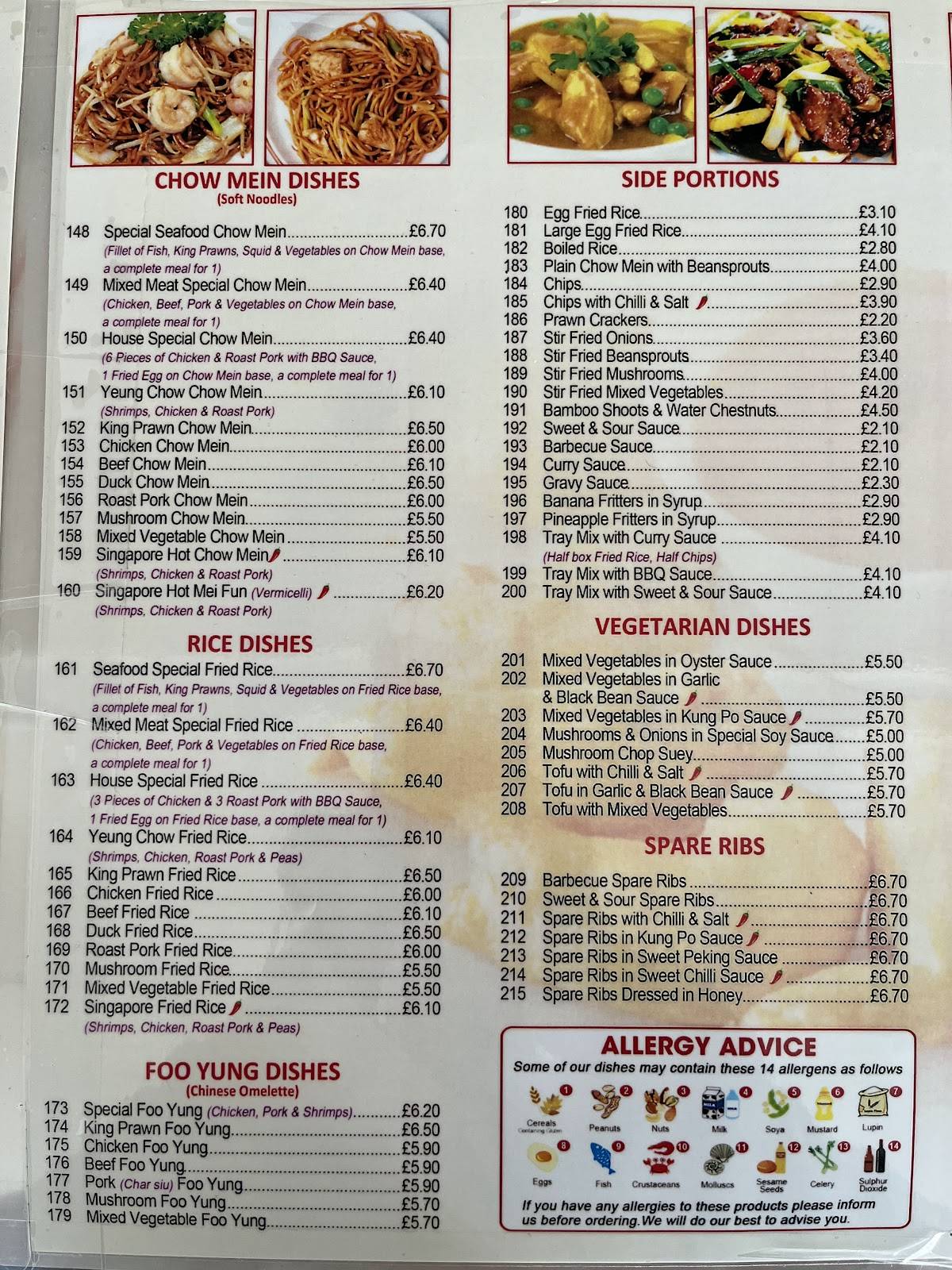 Menu at Ginseng Garden restaurant, Leicester