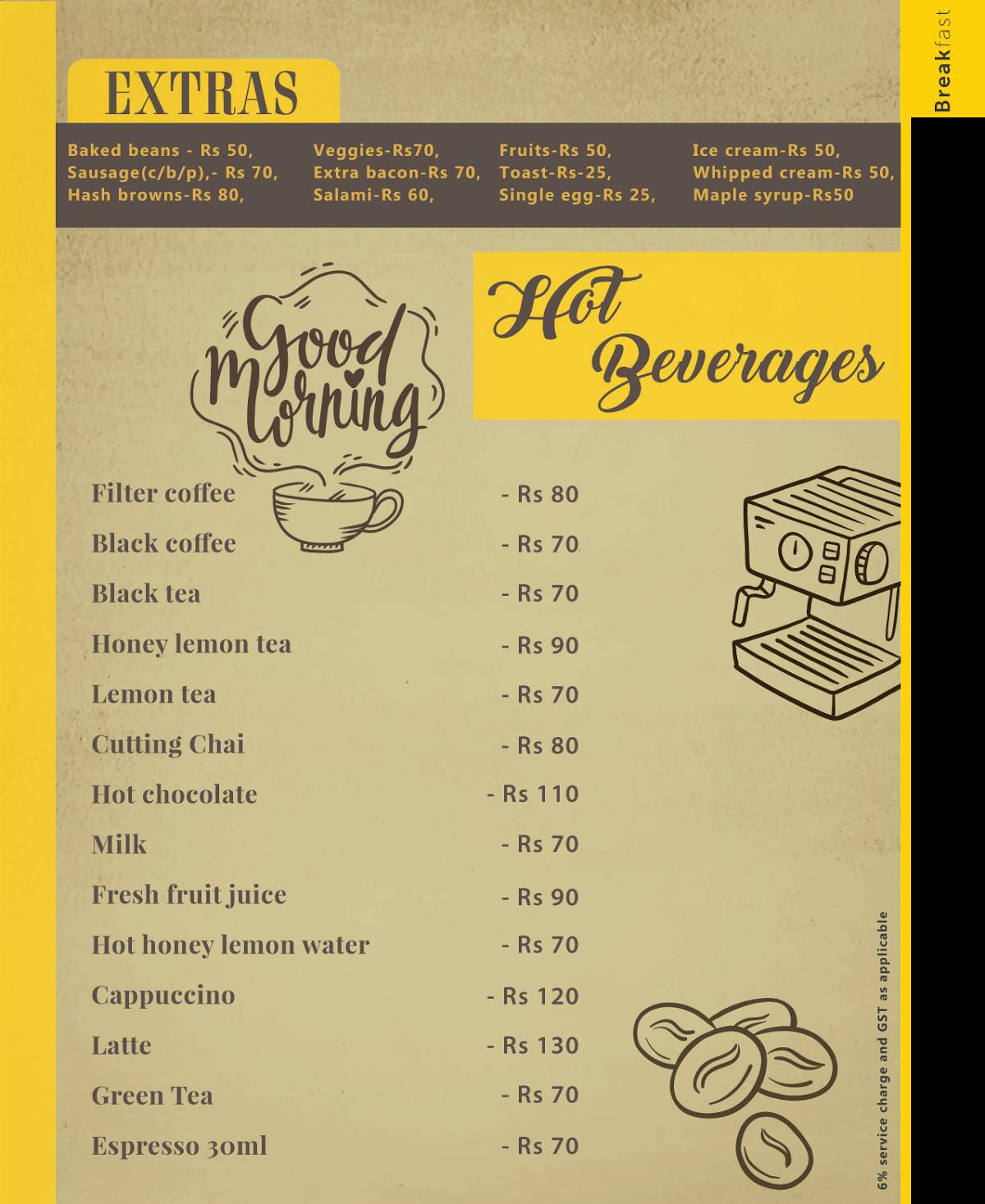 Menu at Giselle Resto Cafe, Bengaluru