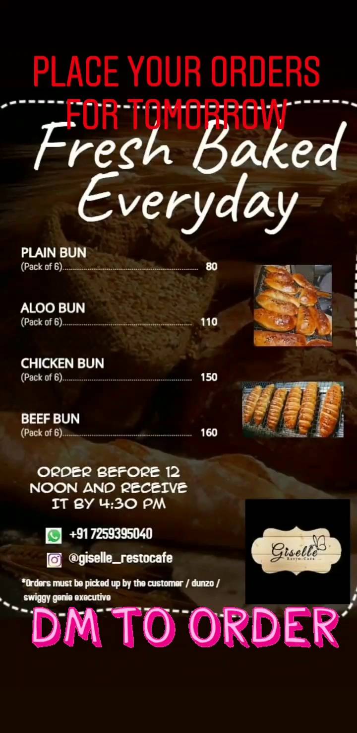 Menu at Giselle Resto Cafe, Bengaluru