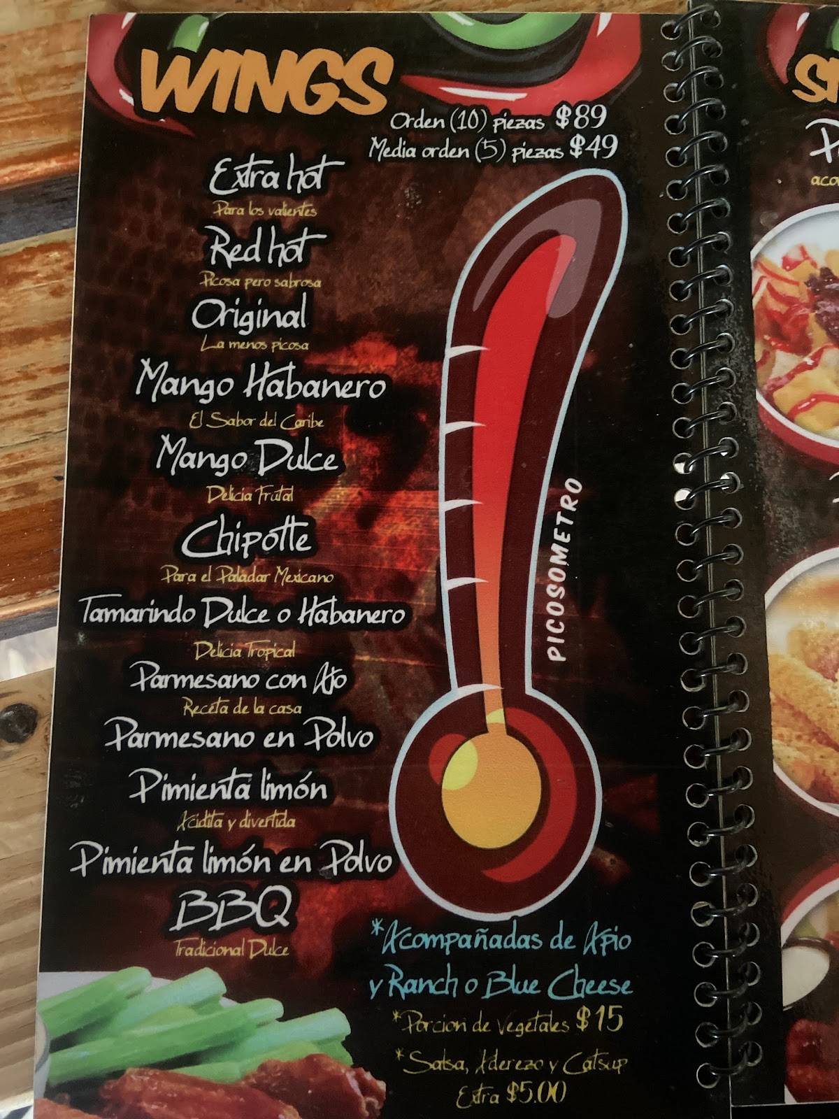 Menu at Go Wings Jardines restaurant, Durango