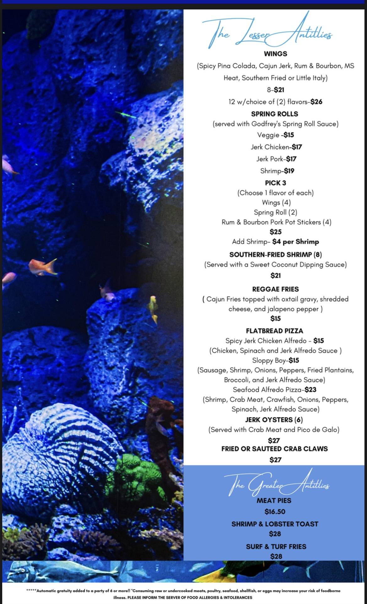 Menu at Godfrey's Flagship restaurant, Flowood