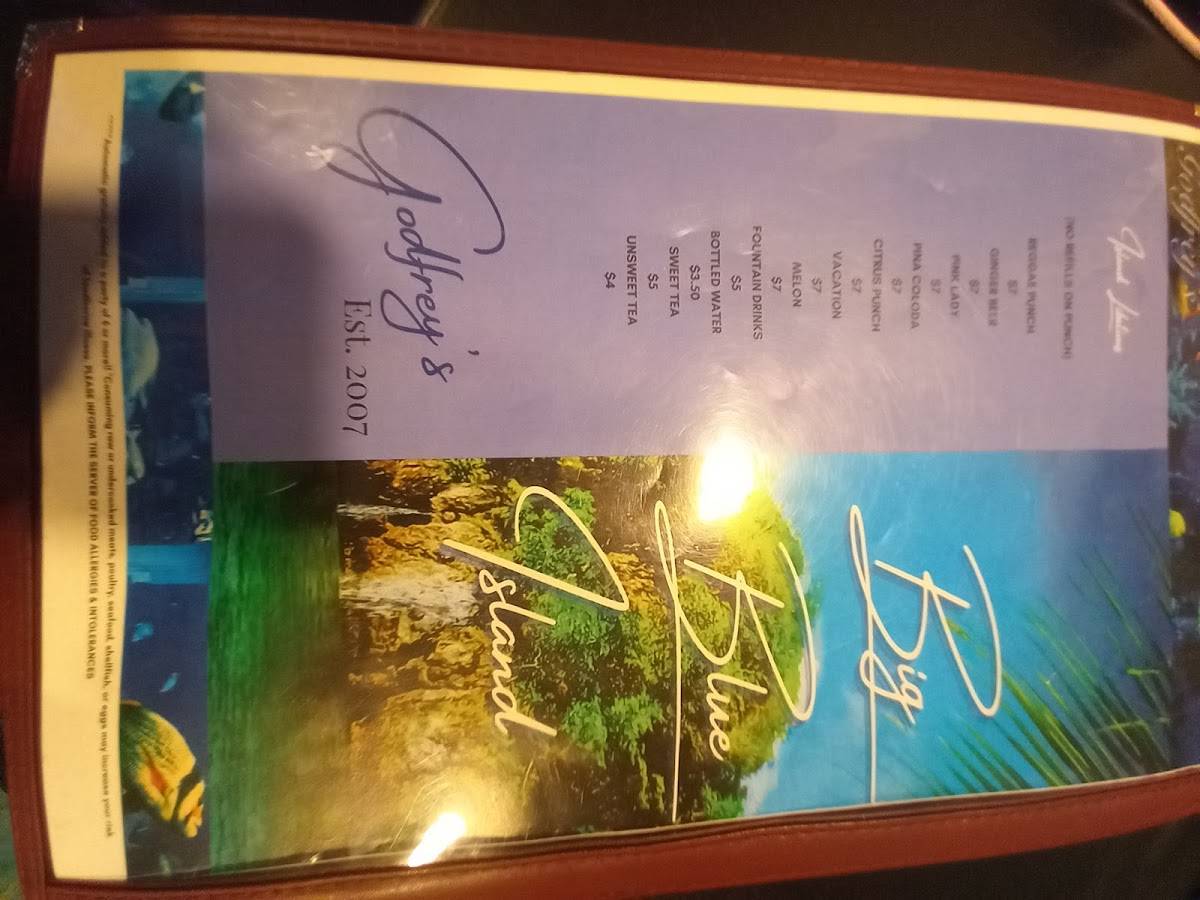 Menu at Godfrey's Flagship restaurant, Flowood