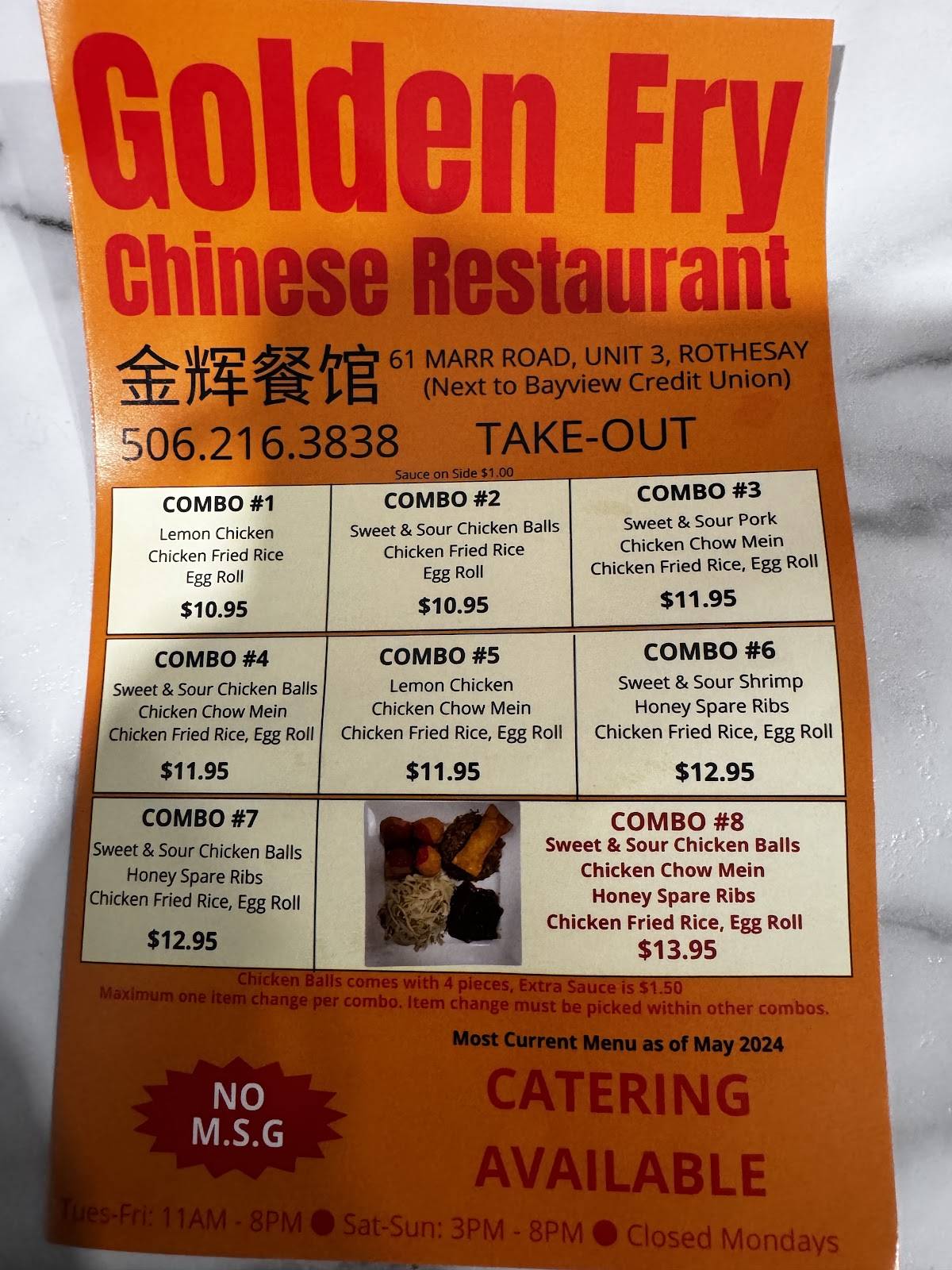 Menu at Golden Fry Chinese Restaurant, Rothesay