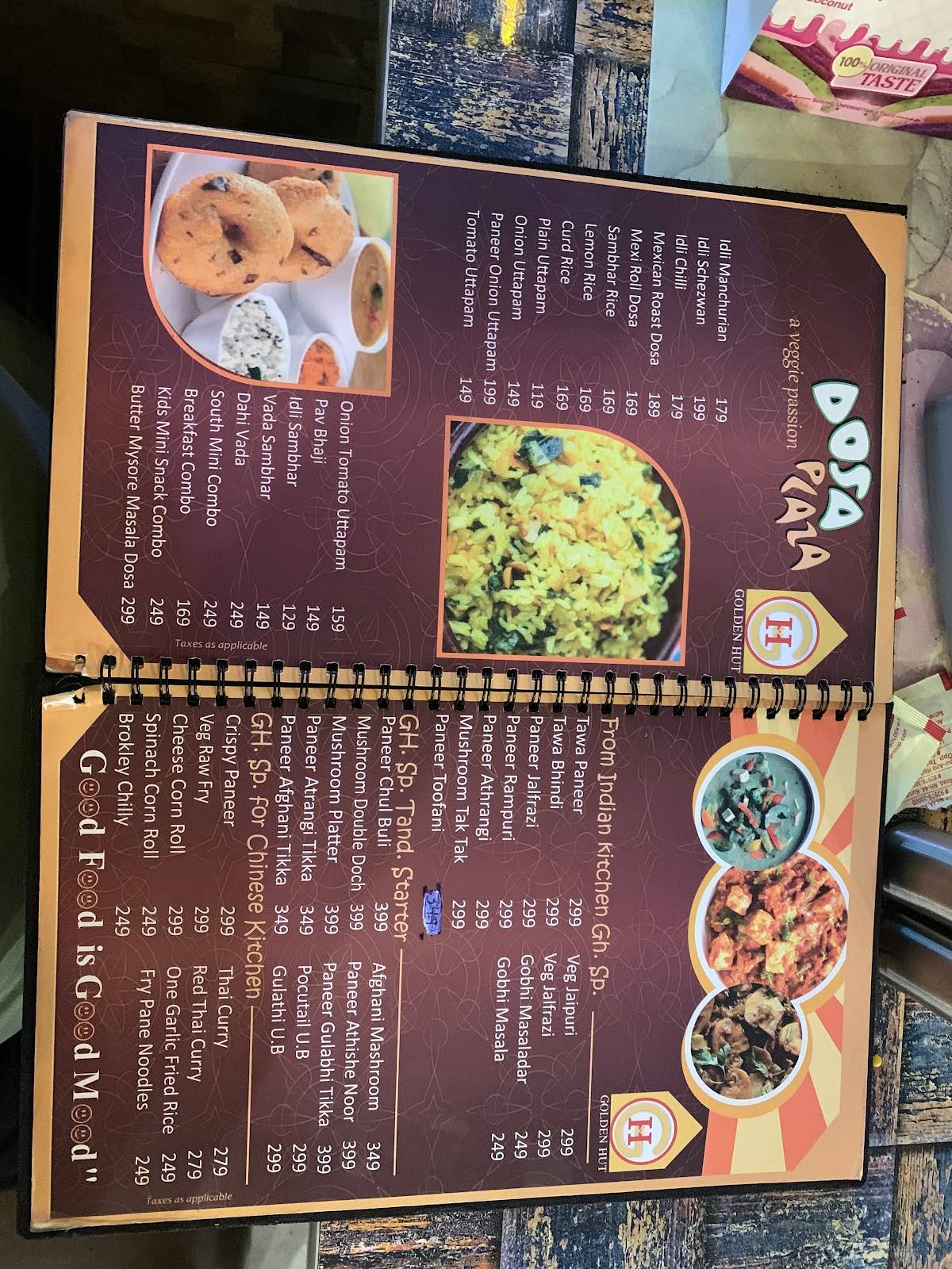 Menu at Dhaba In Derabassi Golden Hut, Gholu Majra