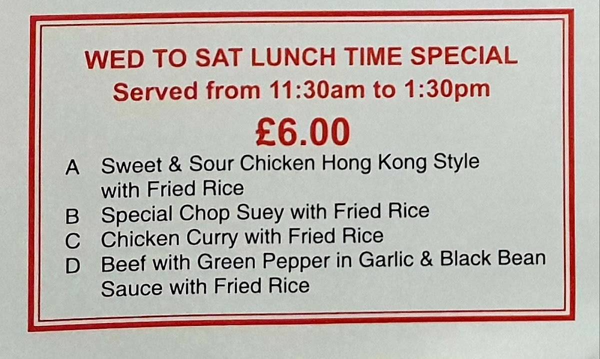 Menu at Golden Rice Bowl fast food, Northampton
