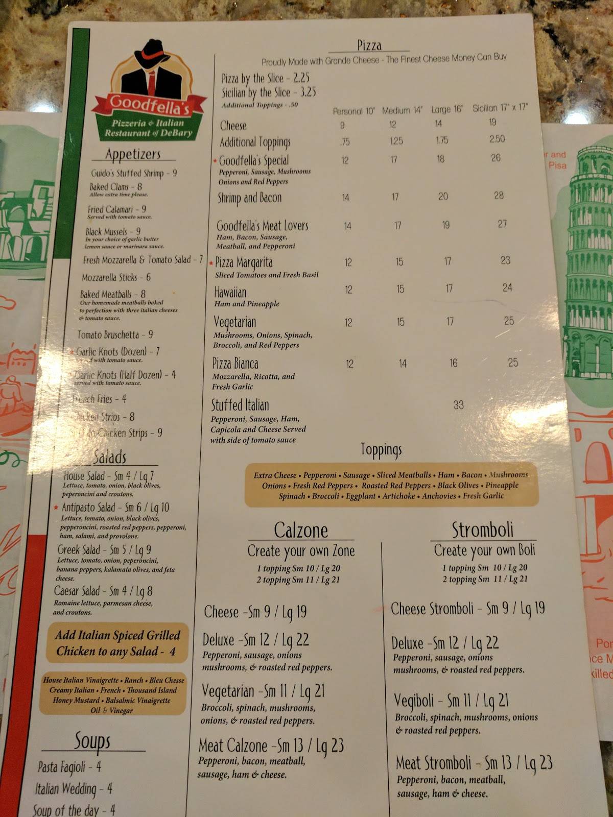 Menu at Goodfella's Pizzeria & Italian Restaurant, DeBary