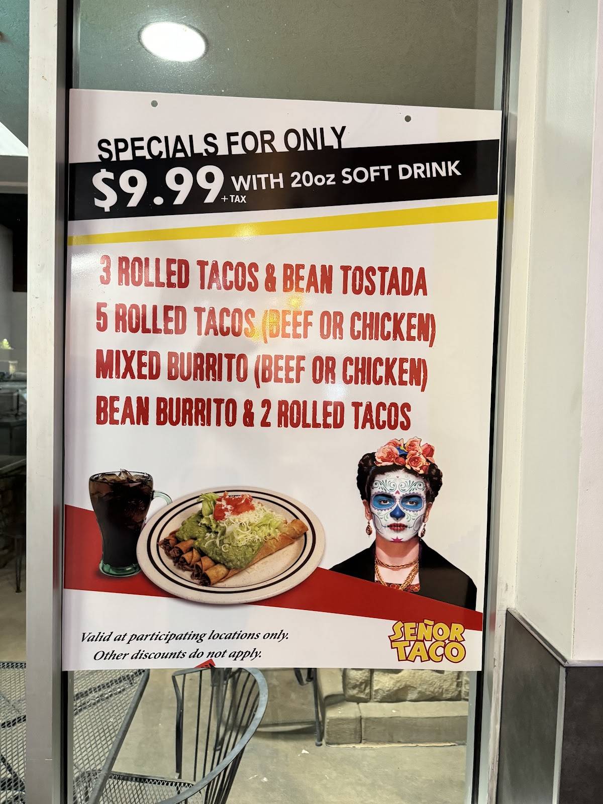 Menu at Señor Taco restaurant, Goodyear, 525 N Estrella Pkwy #101