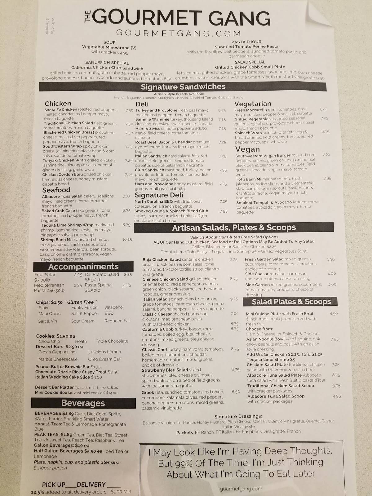 Menu at Gourmet Gang restaurant, Norfolk, 482 E Main St