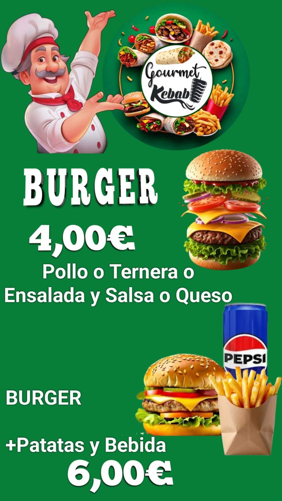 Carta del restaurante Gourmet KEBAB camas, Camas