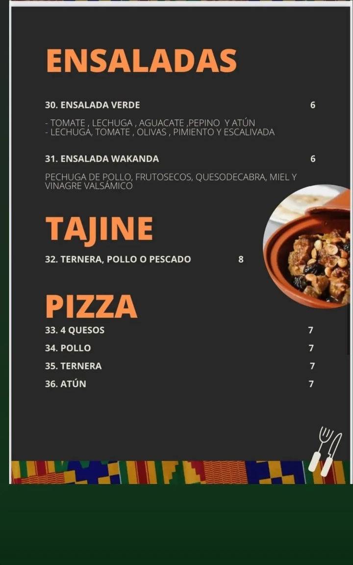 Menu at Restaurant WAKANDA, Granollers