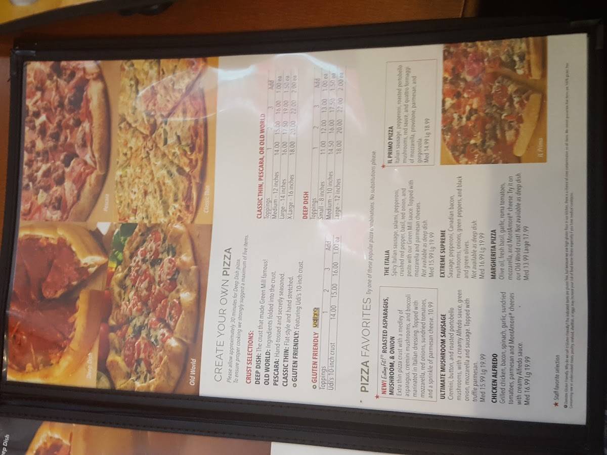 Menu at Green Mill Restaurant & Bar, Bemidji, Paul Bunyan Dr SE S