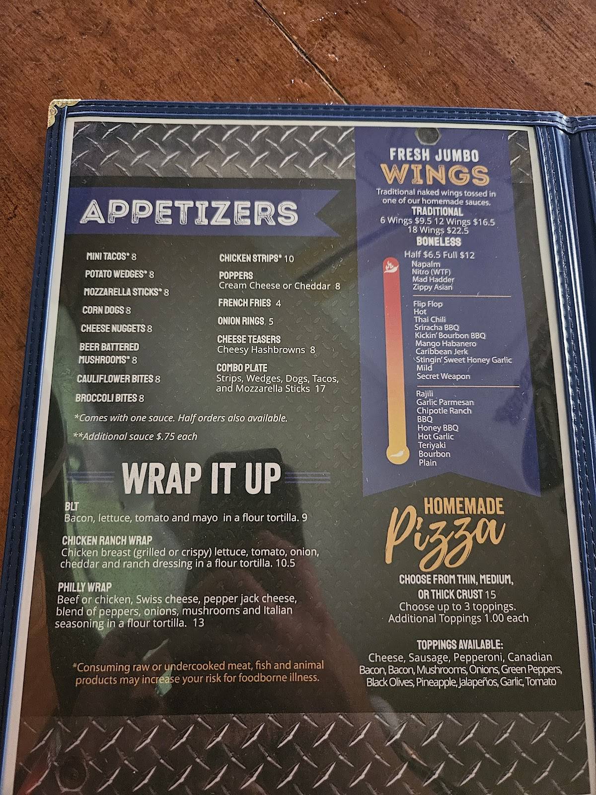 Menu at Greg's Tap pub & bar, Adell