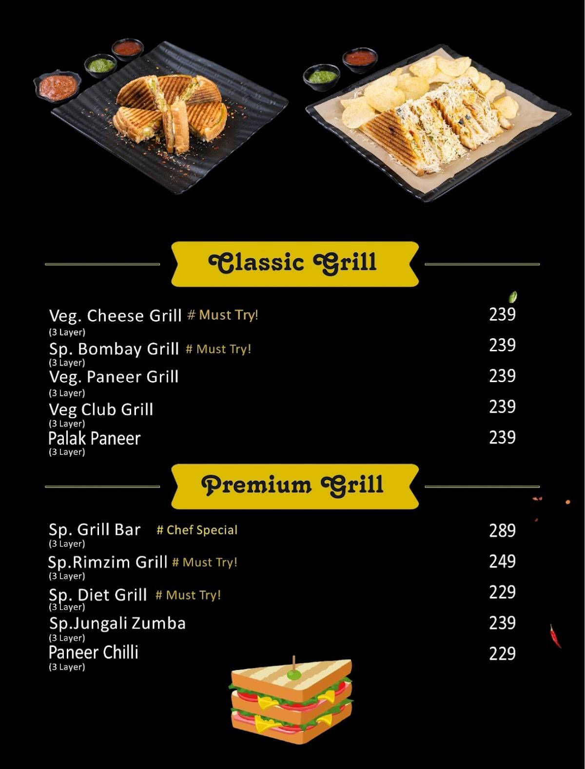 Menu at Grill Bar Vesu, Surat